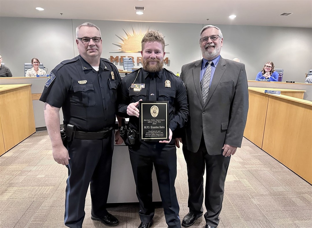 Brandon Bates Named 2024 Police Officer of the Year City of Merriam